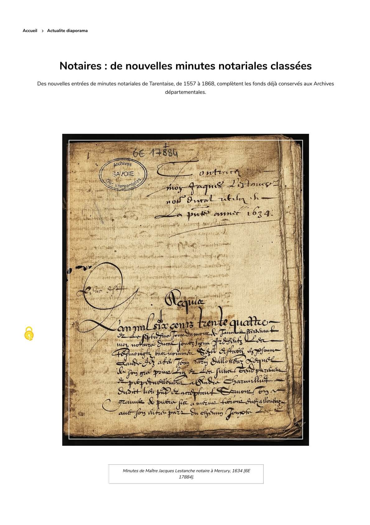 Restitution de minutes de notaires aux Archives départementales ...